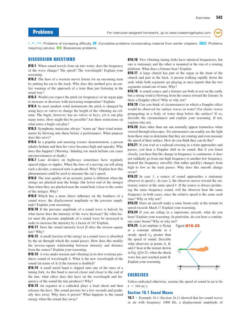 Physics I Problems PDF | PDF | Doppler Effect | Sound