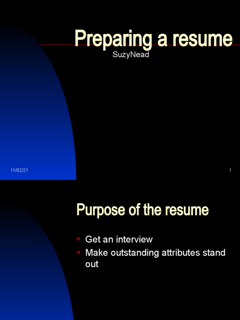 Preparing A Resume | PDF