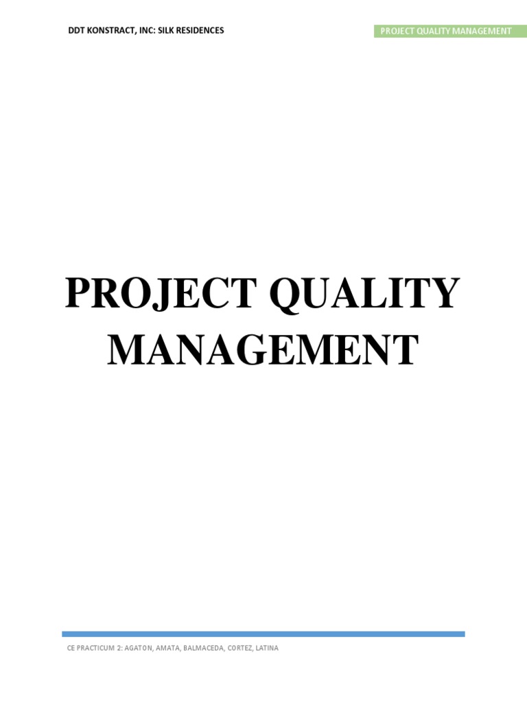 Project Quality Management for Silk Residences | PDF | Concrete ...