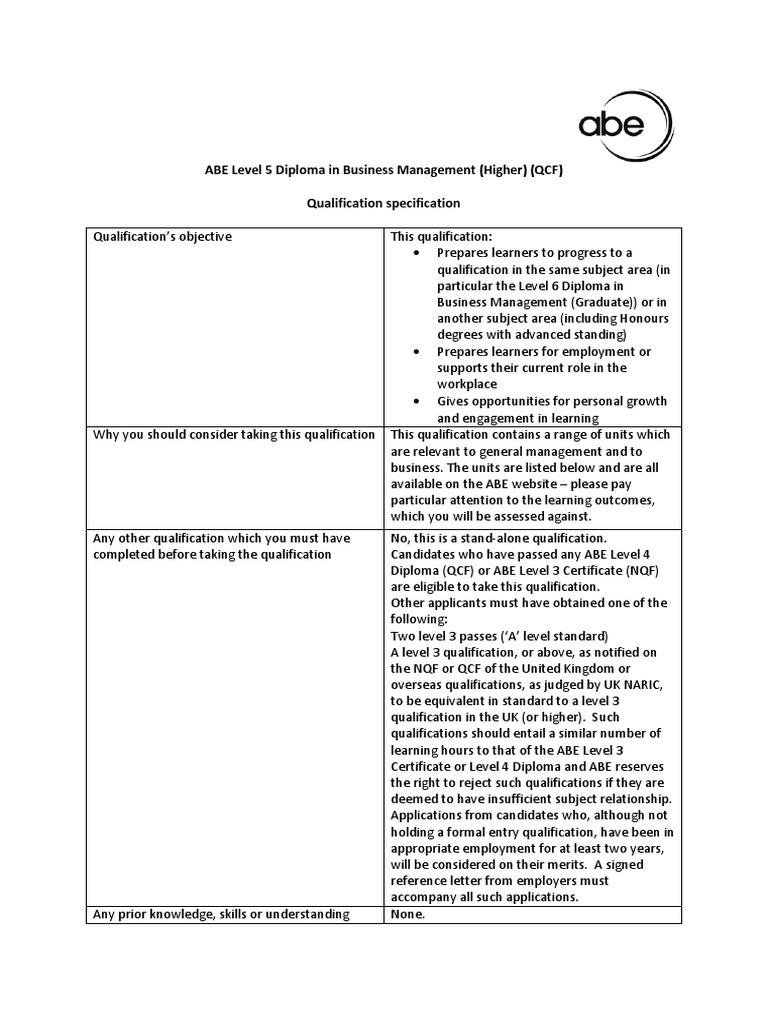 ABE Level 5 Diploma in Business Management | Diploma | Accounting