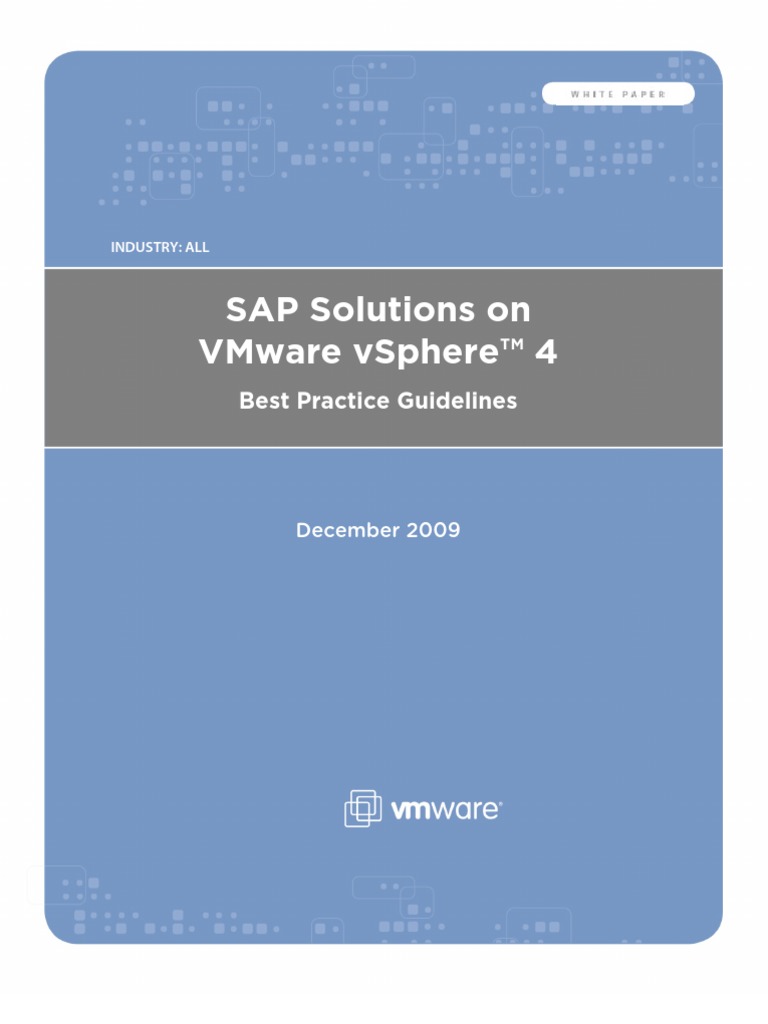 SAP Solutions On VMware Vsphere 4 - Best Practice Guidelines | PDF | V ...