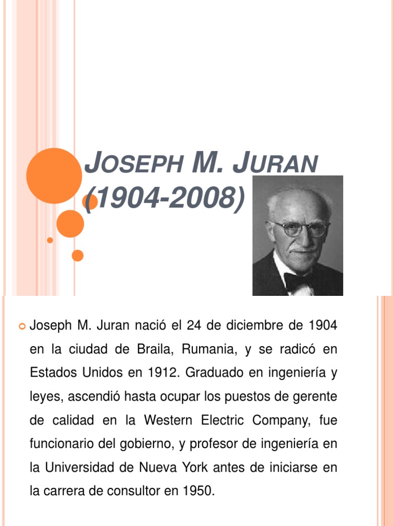 Joseph M Juran | PDF | Calidad (comercial) | Economias