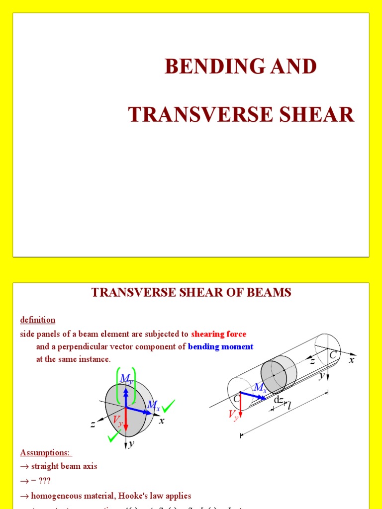 Bending and Transverse Tension | PDF | Bending | Shear Stress