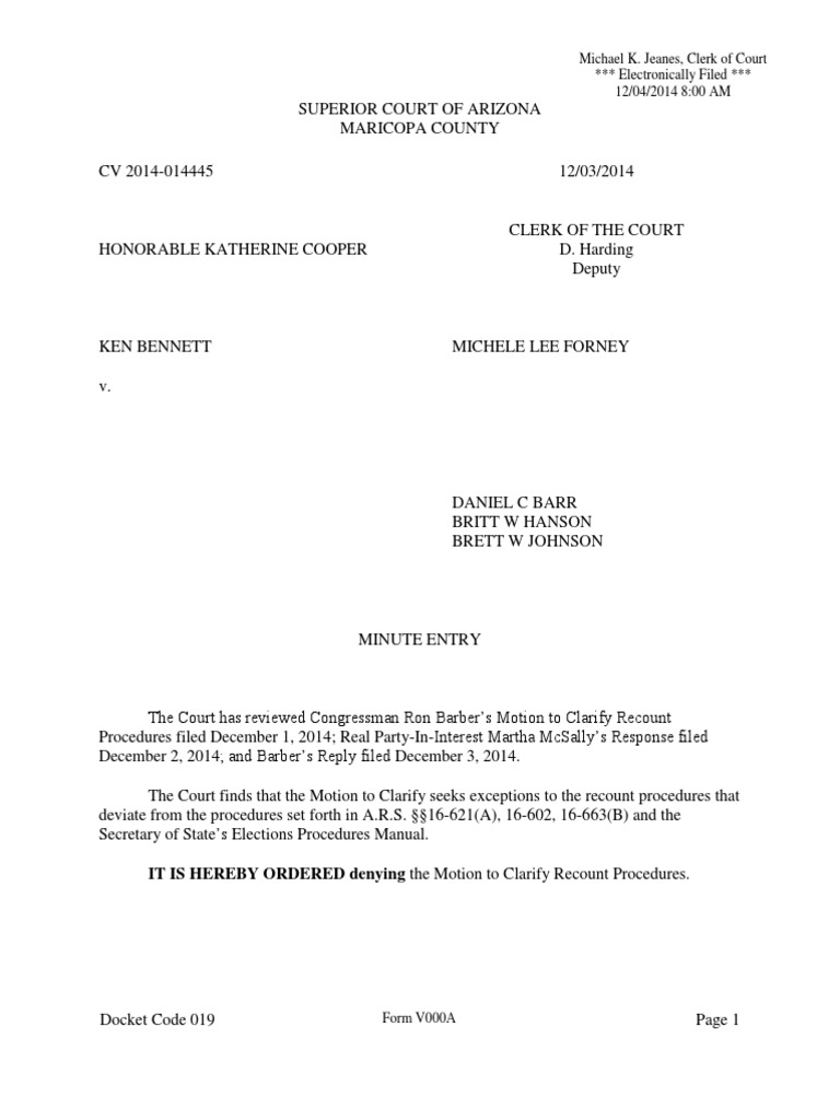 M E Denying Clarify Motion | PDF | Judiciaries | Courts