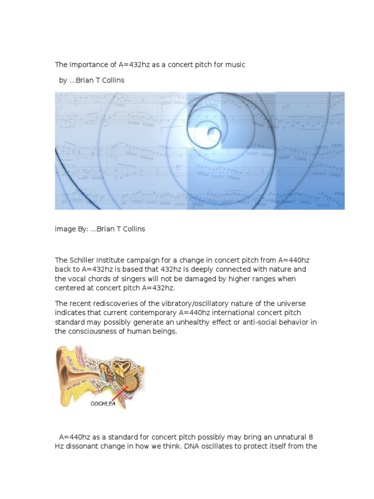 The Importance of A 432hz As A Concert Pitch For Music | PDF | Pitch ...