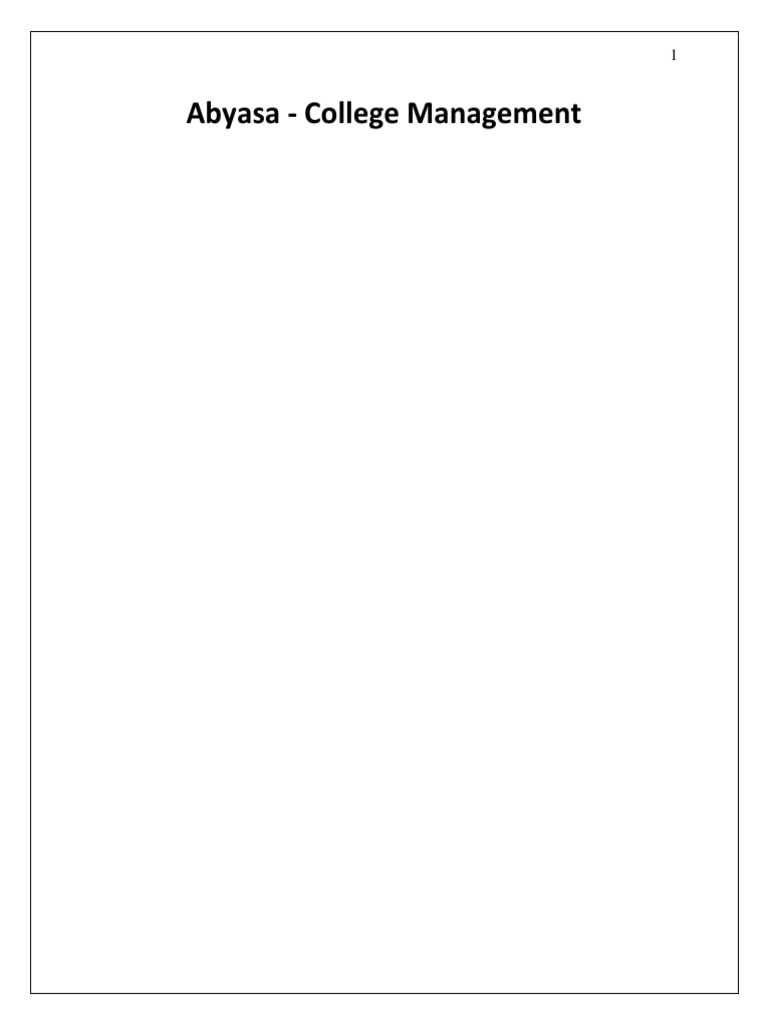 Abyasa College Management System Overview | PDF | Educational ...