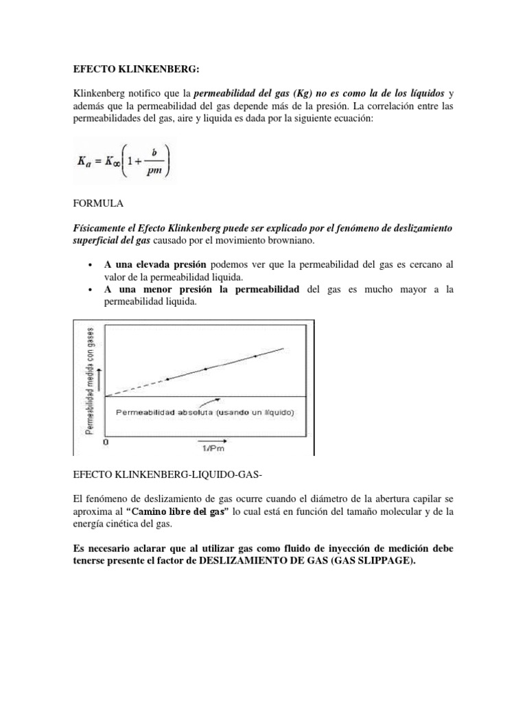 Efecto Klinkenberg | PDF | Gases | Permeabilidad (Ciencias de la Tierra)