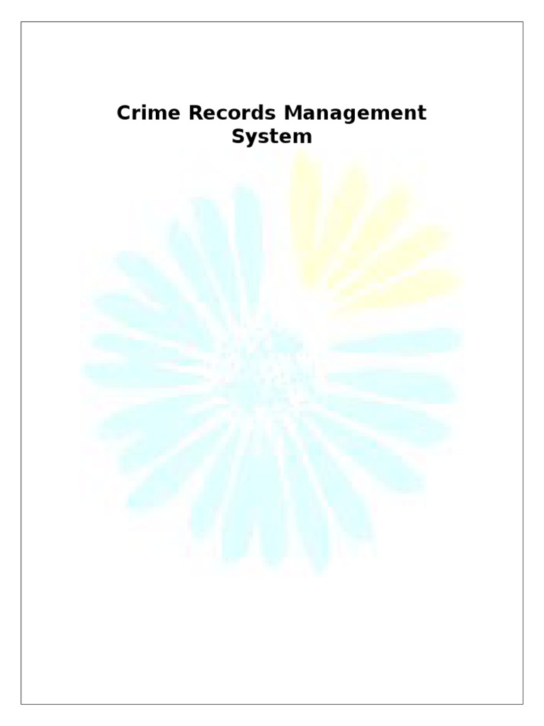 Crime Records Management System (Synopsis) | PDF | Software Development ...