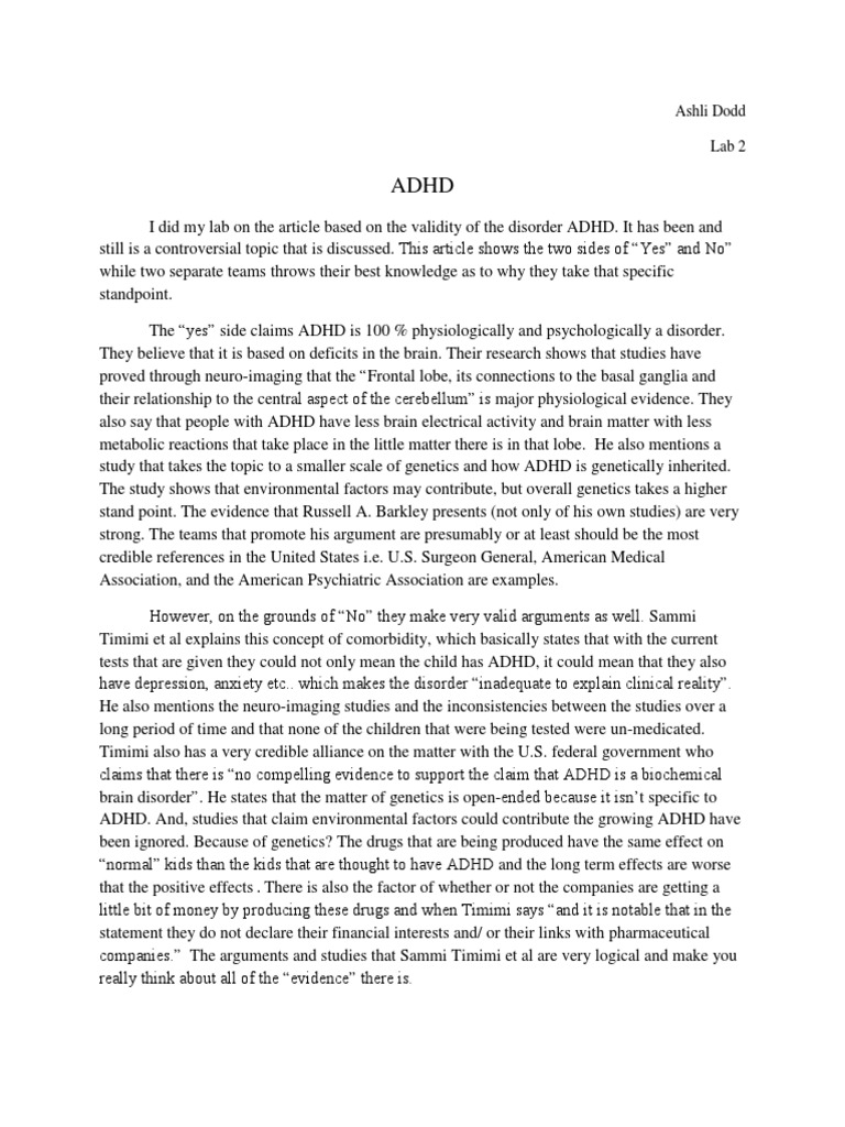 Adhd | PDF | Attention Deficit Hyperactivity Disorder | Abnormal Psychology