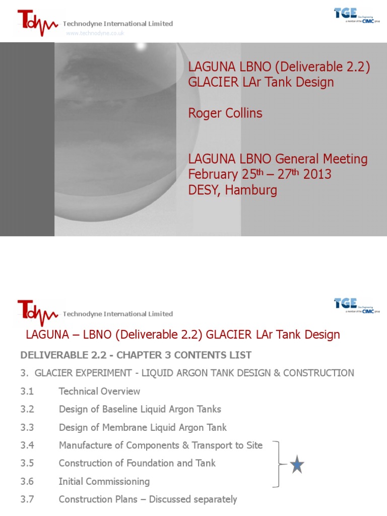 GLACIER LAr Tank Design (Deliverable 2.2) | PDF | Liquefied Natural Gas ...