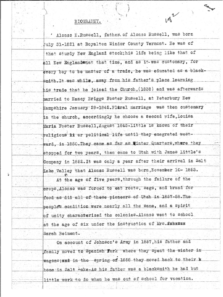 History of Alonzo H. Russell | PDF