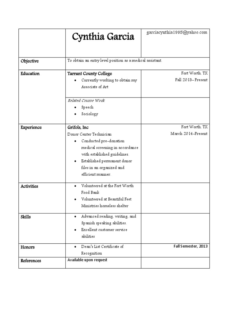 Cynthia Garcia Resume | PDF