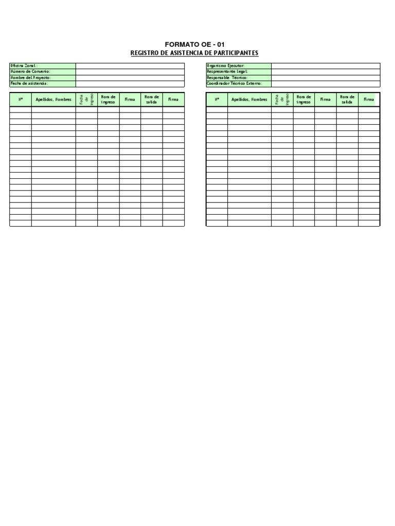 Formatos - OE (Excell) | PDF | Business | Bienestar