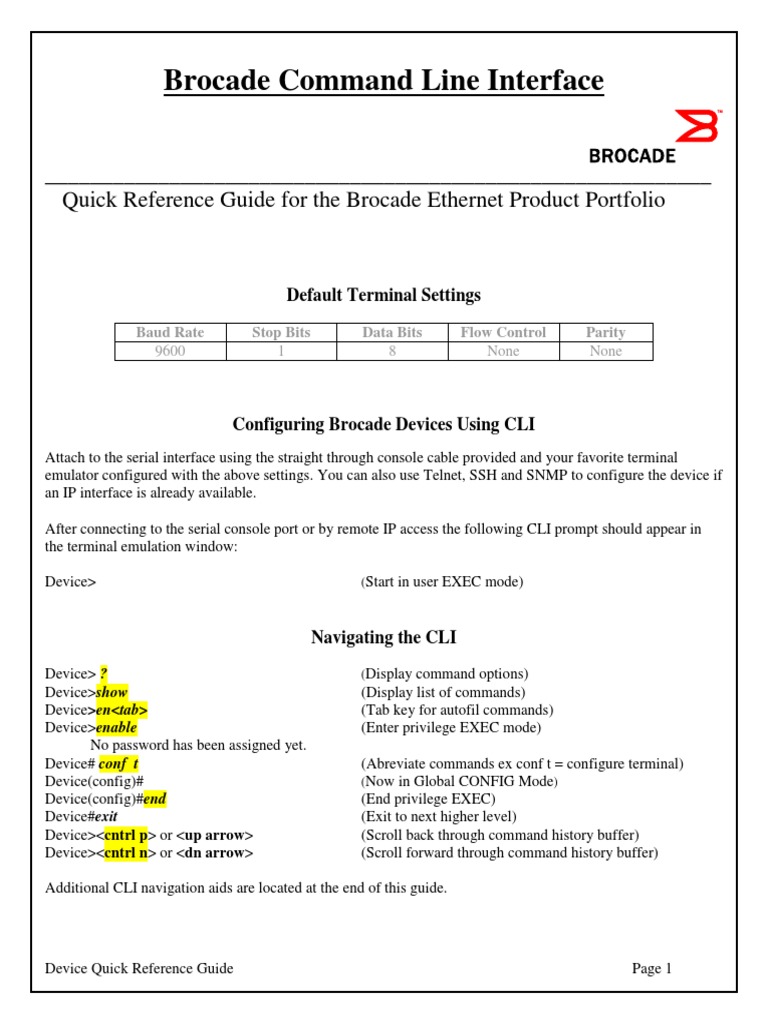 Brocade CLI Guide for Network Admins | PDF | Command Line Interface | Ip Address