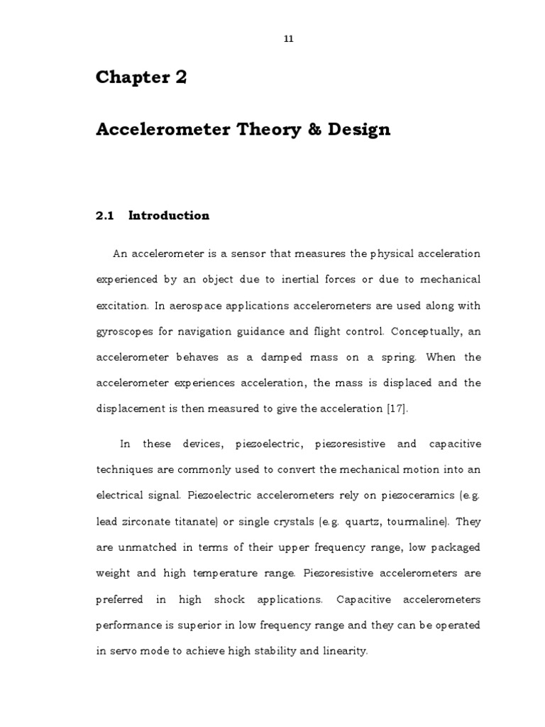 Accelerometer Theory Design Pdf Accelerometer Capacitor