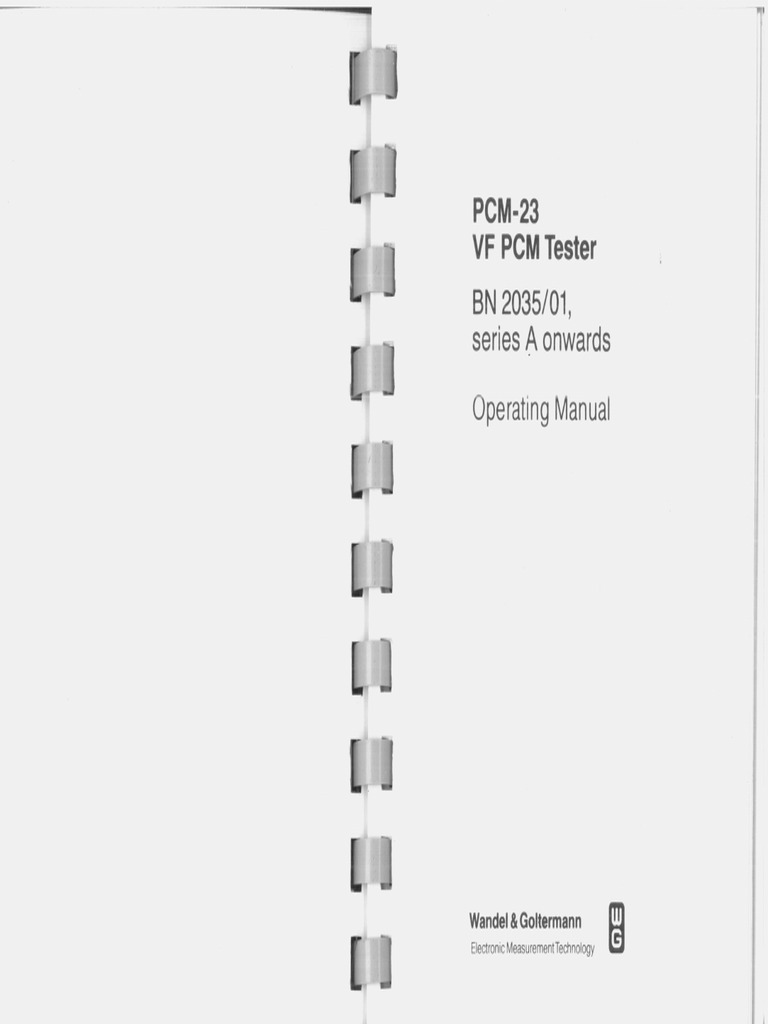 WG Pcm-23 VF PCM Tester | PDF