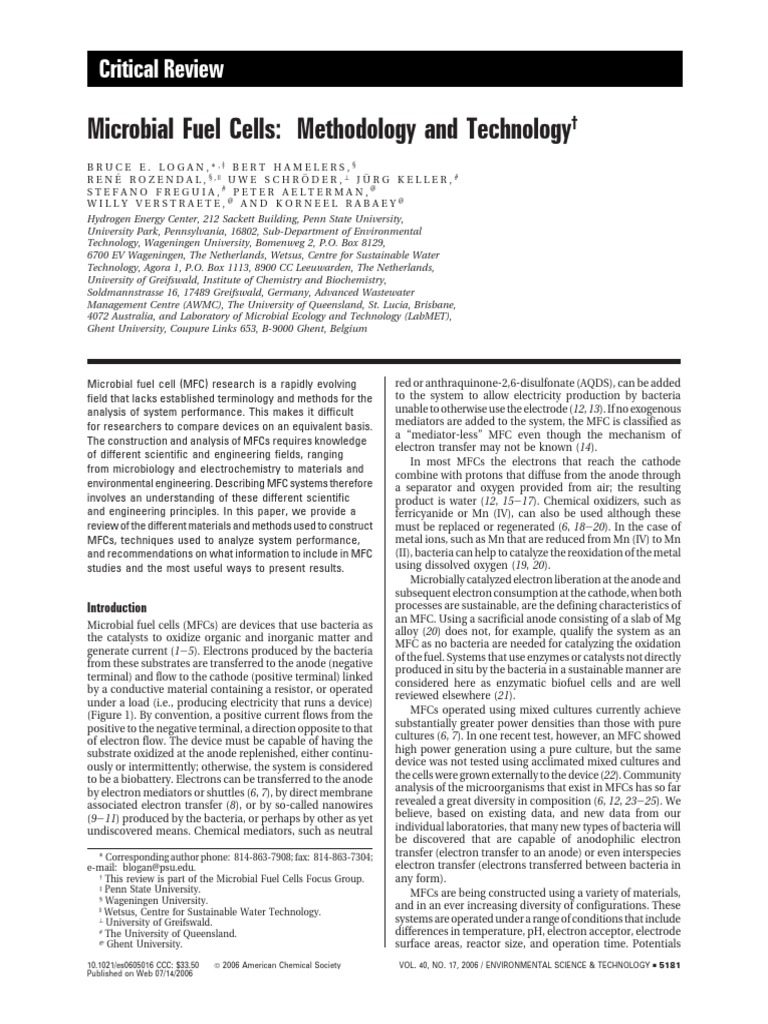 Microbial Fuel Cells Methods | PDF | Business