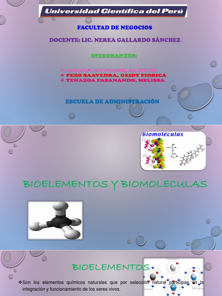 Biomoleculas y Bioelementos Exposicion | PDF | Compuestos orgánicos ...