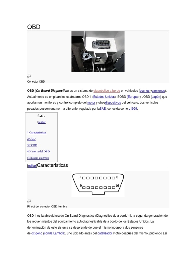 Obd Pdf Vehículos Vehículo De Motor