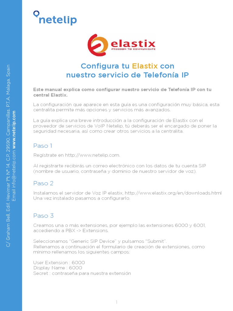 Configuracion Elastix | PDF | protocolo de Iniciacion de Sesion | Redes