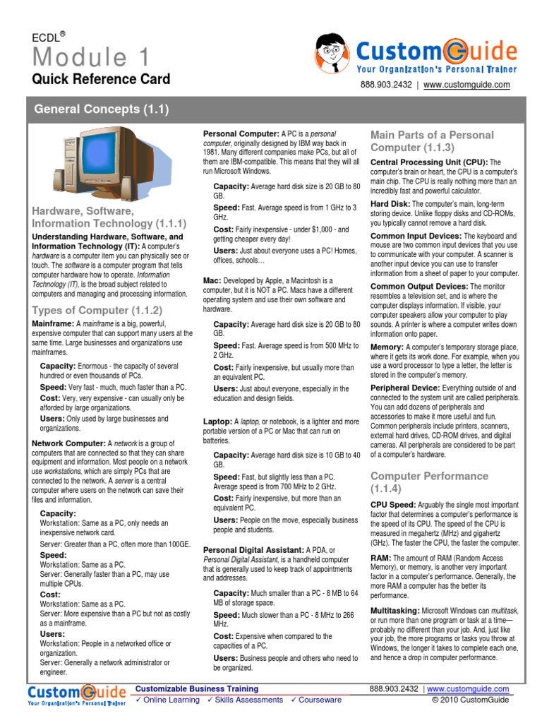New ICDL Quick Reference | PDF | Modem | Computer Data Storage