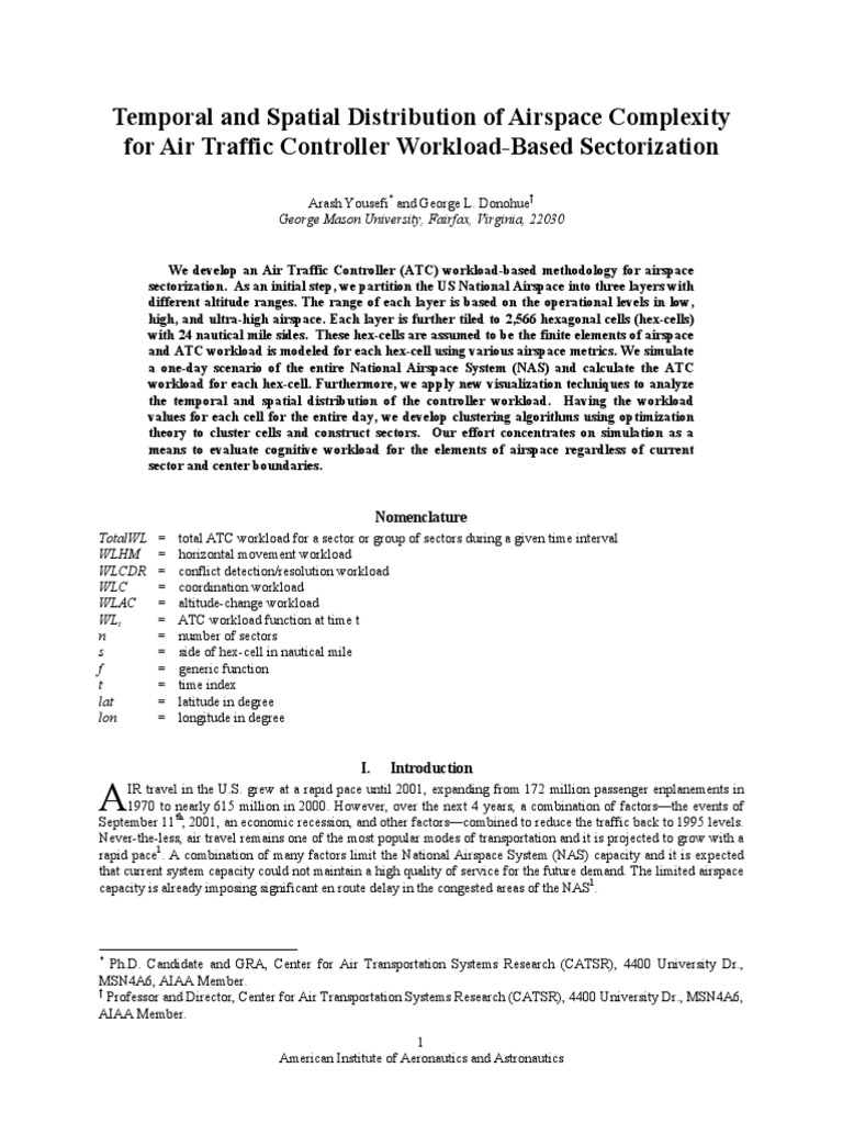 Temporal and Spatial Distribution of Airspace Complexity For Air ...