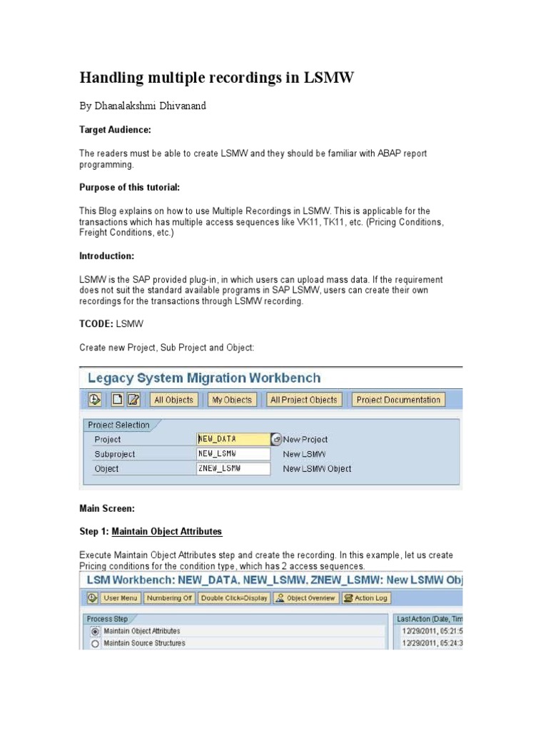 Handling Multiple Recordings in LSMW | PDF | Digital Technology | Software Engineering