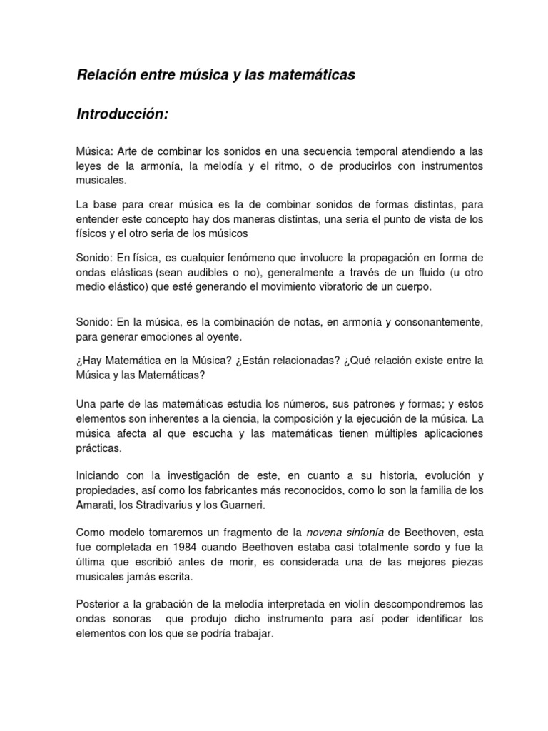 Matematicas y La Musica | PDF | Violín | Sonido