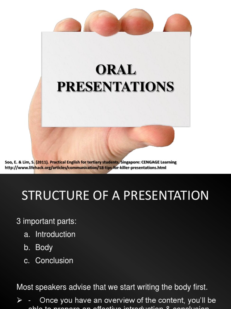 Oral Presentation | PDF | Body Language | Spa