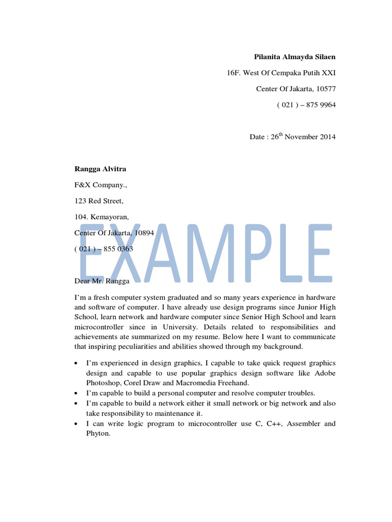 Example of Aplication Latter and CV | PDF | Graphics | Secondary School
