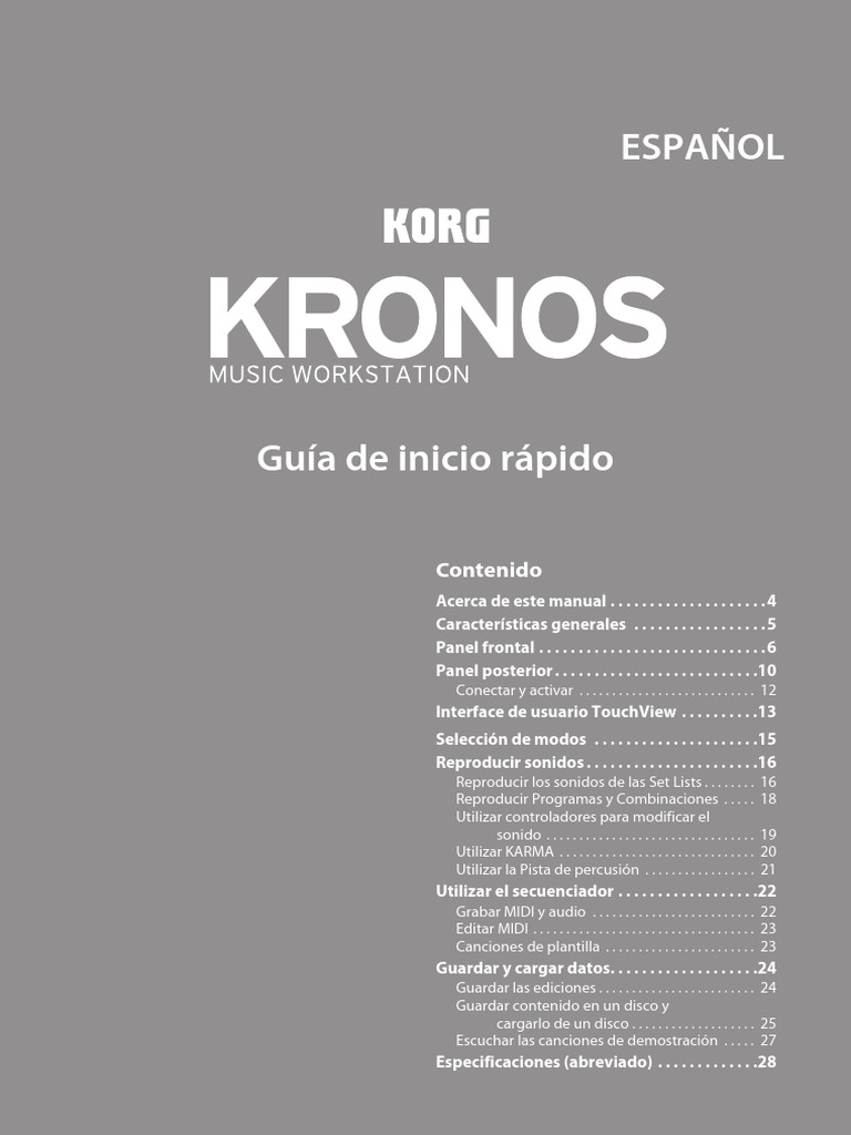 Kronos Quick Start s6 | PDF | Sintetizador | Micrófono