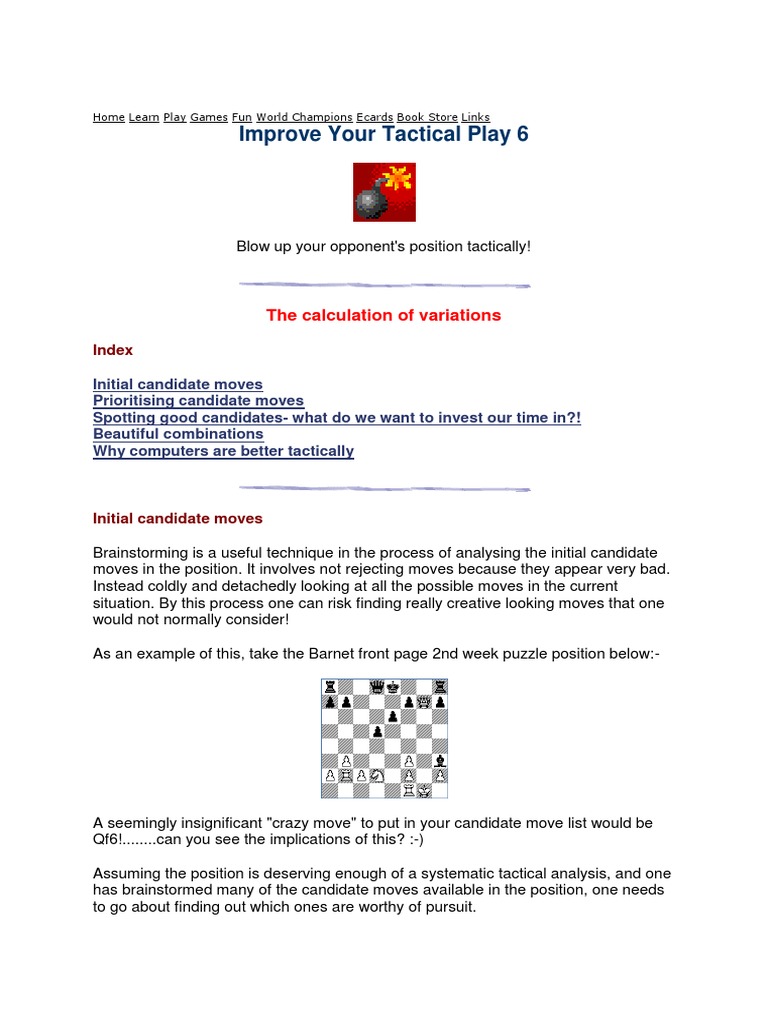 Choosing Candidate Moves | PDF | Chess Strategy | Chess Openings