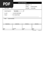 Cash Advance Request Form | PDF | Business