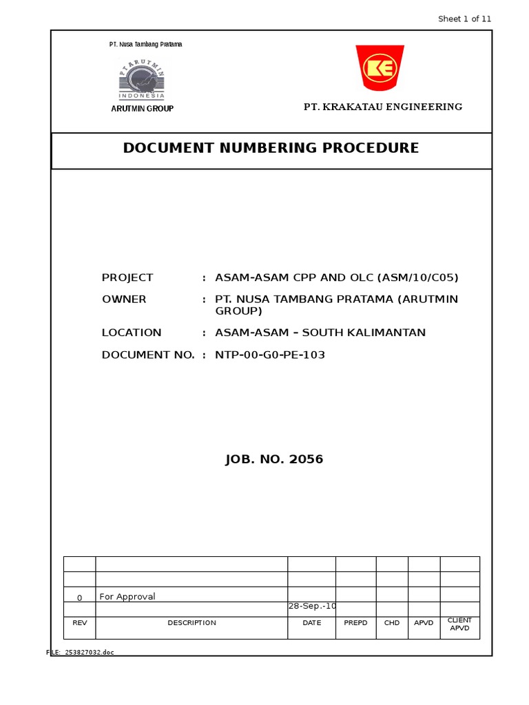 Document Numbering Procedure NTP | PDF | Document | Specification ...