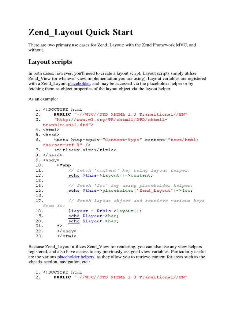 Zend Layout | PDF | Php | Html