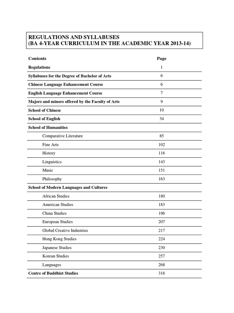 BA Syllabus | PDF | Chinese Literature | Chinese Philosophy
