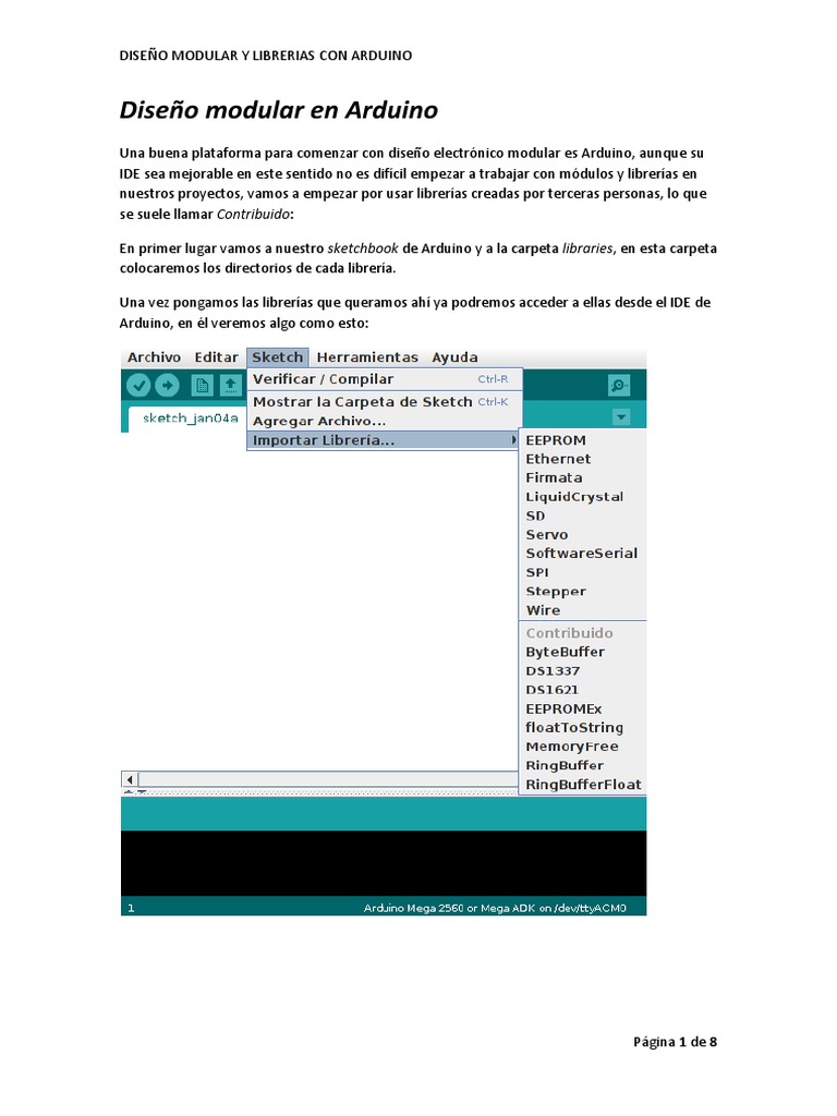 Diseño Modular y Librerias Con Arduino | PDF | Arduino | C