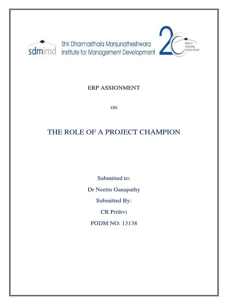 The Project Champion | Download Free PDF | Enterprise Resource Planning ...