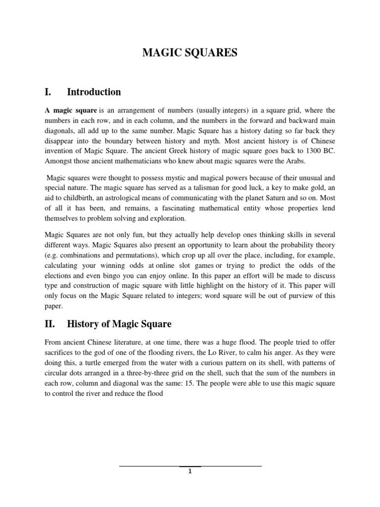 Math Project Paper - Magic Square | PDF | Teaching Mathematics | Science
