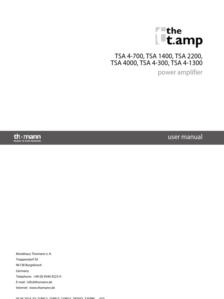 T.amp 4-1300, Power Amplifier | PDF | Amplifier | Decibel