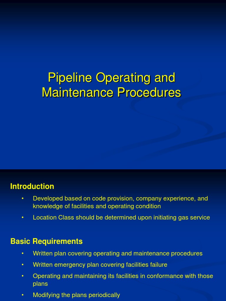 Pipeline Operating and Maintenance Procedures | PDF | Pipeline ...