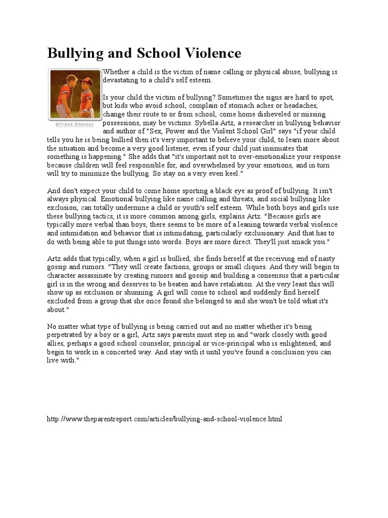 Violence at School | Bullying | Violence