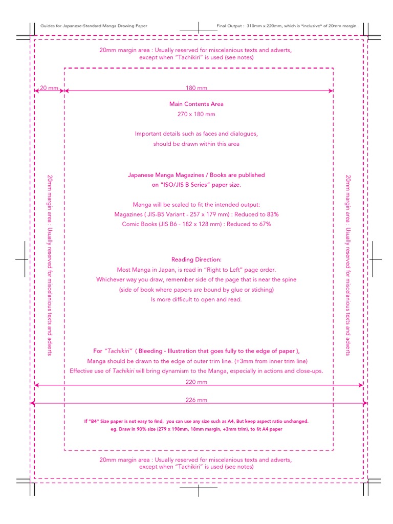 Manga Page Size and Guidelines | PDF | Home & Garden