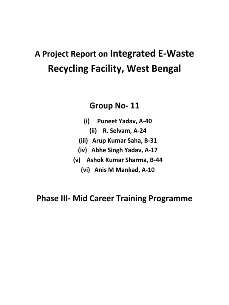 E Waste Recycling | PDF | Electronic Waste | Waste Management