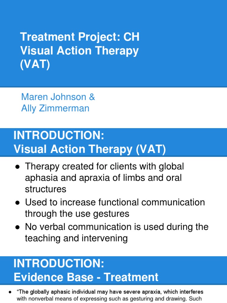 Visual Action Therapy for Global Aphasia | PDF | Aphasia | Mental Processes