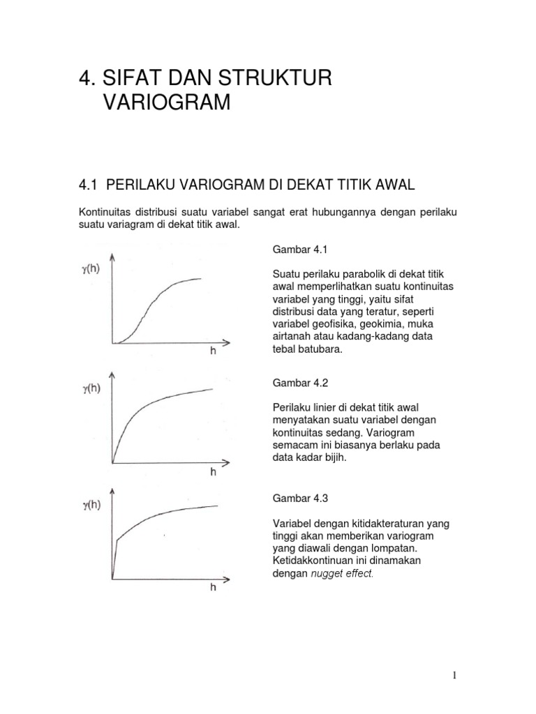 Bab 4 - Sifat Struktur Variogram PDF | PDF