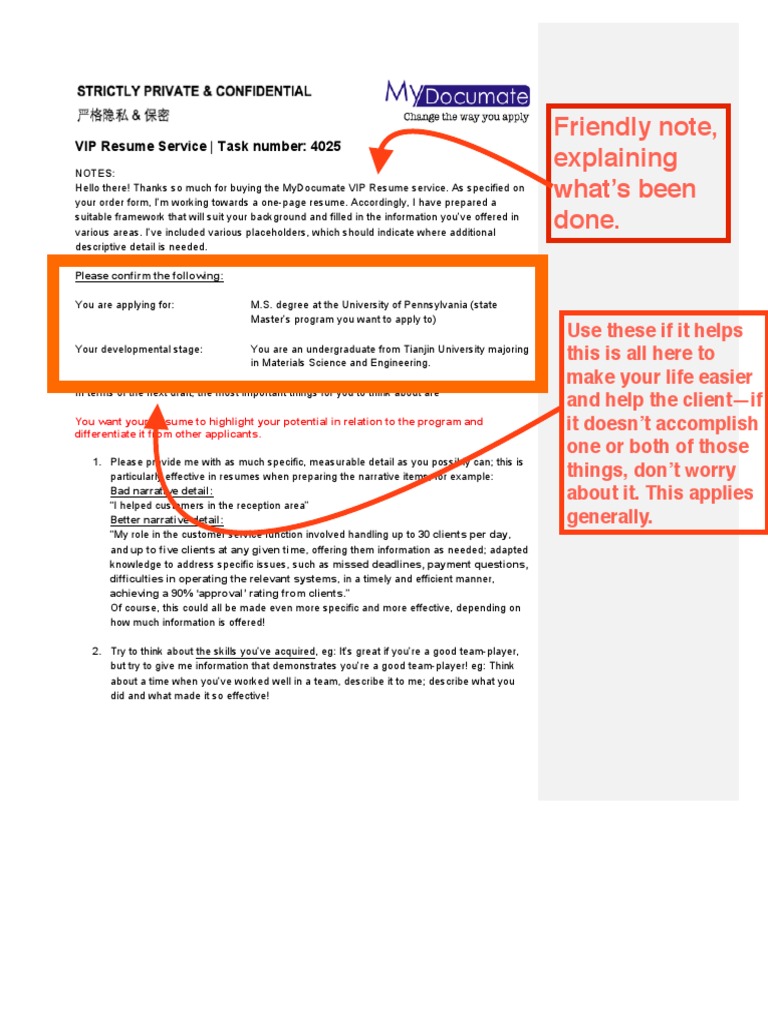 Resume Vip Example 1 | PDF | Résumé | Internship
