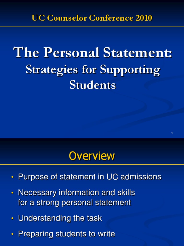 Personal Statement Strategies for UC Admissions | PDF | Question | Argument
