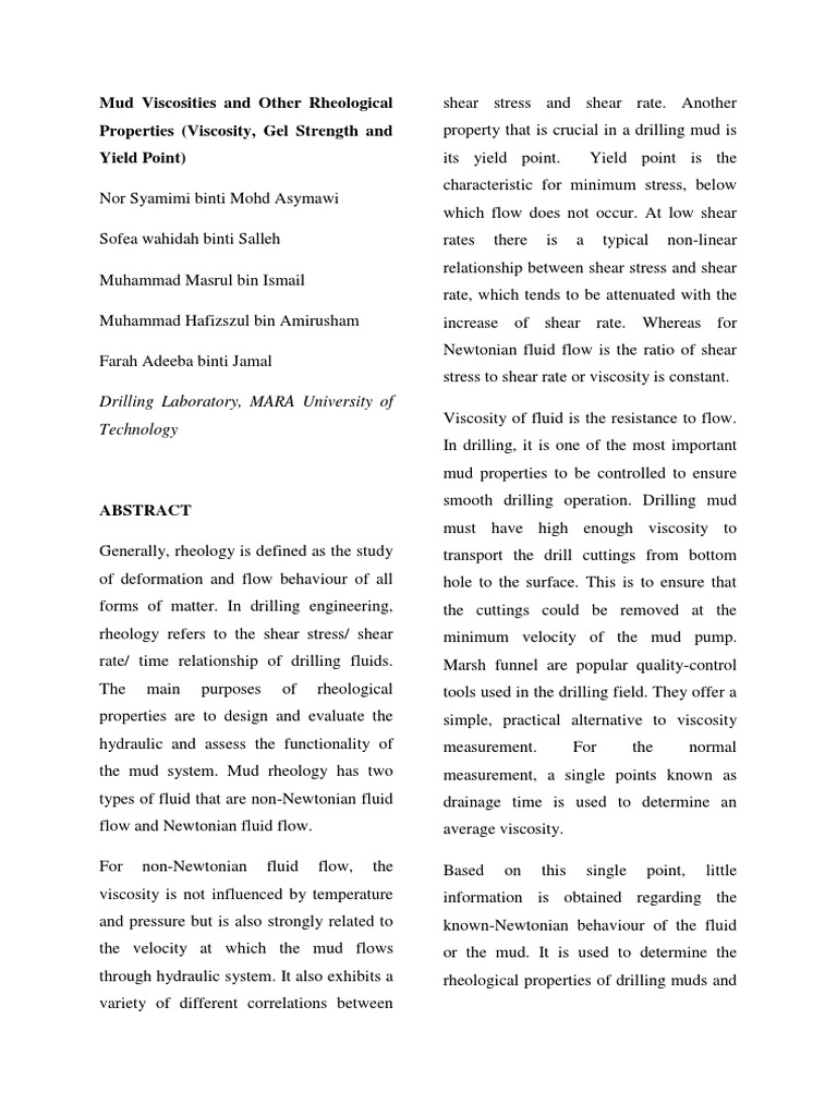 Drilling Mud Rheology Insights | PDF | Rheology | Viscosity