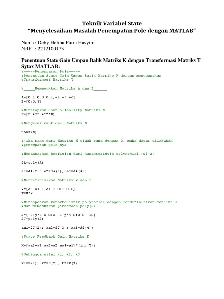 Teknik Variabel State | PDF | Sains & Matematika | Komputer